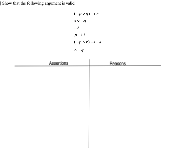 Solved Show that the following argument is valid. (pvqr SV | Chegg.com
