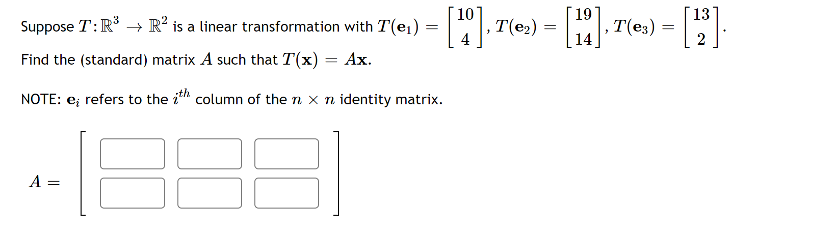 Solved Suppose T:R3→R2 is a linear transformation with | Chegg.com