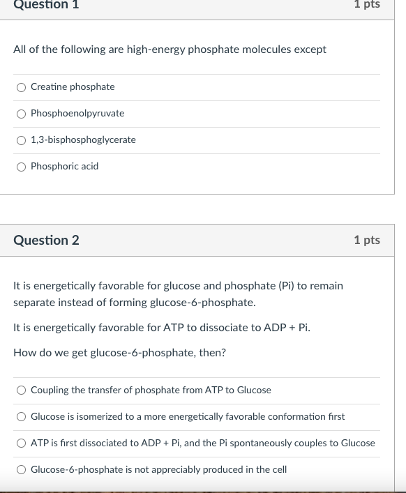 Solved All of the following are high-energy phosphate | Chegg.com