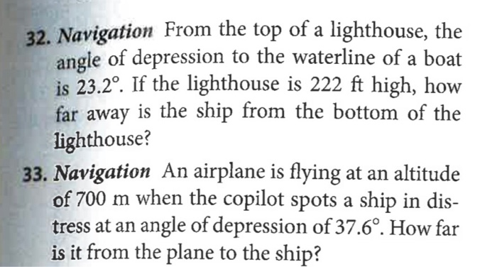 Solved 32. Navigation From the top of a lighthouse, the | Chegg.com