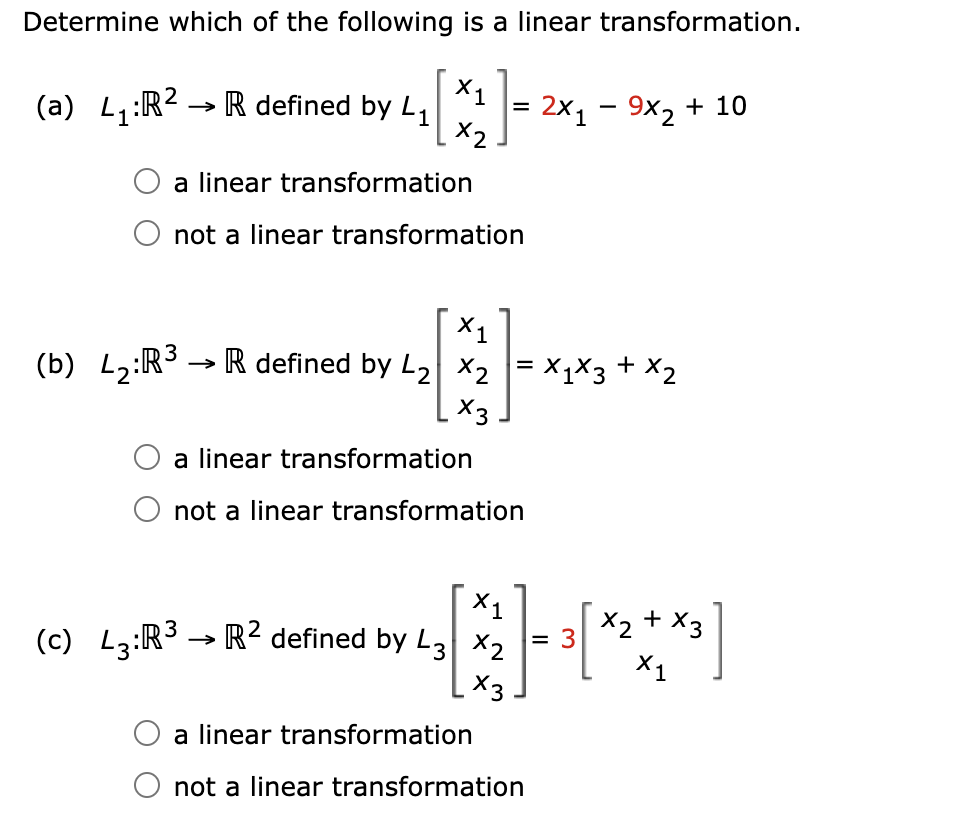 Solved Determine which of the following is a linear | Chegg.com