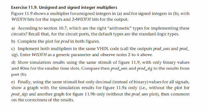 Exercise 11.9. Unsigned and signed integer | Chegg.com