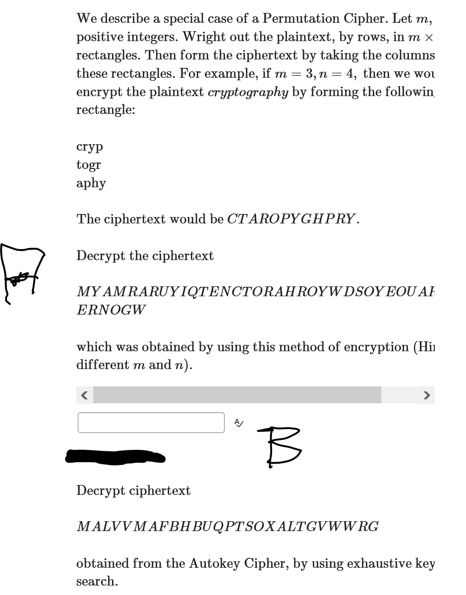 Solved We describe a special case of a Permutation Cipher. | Chegg.com