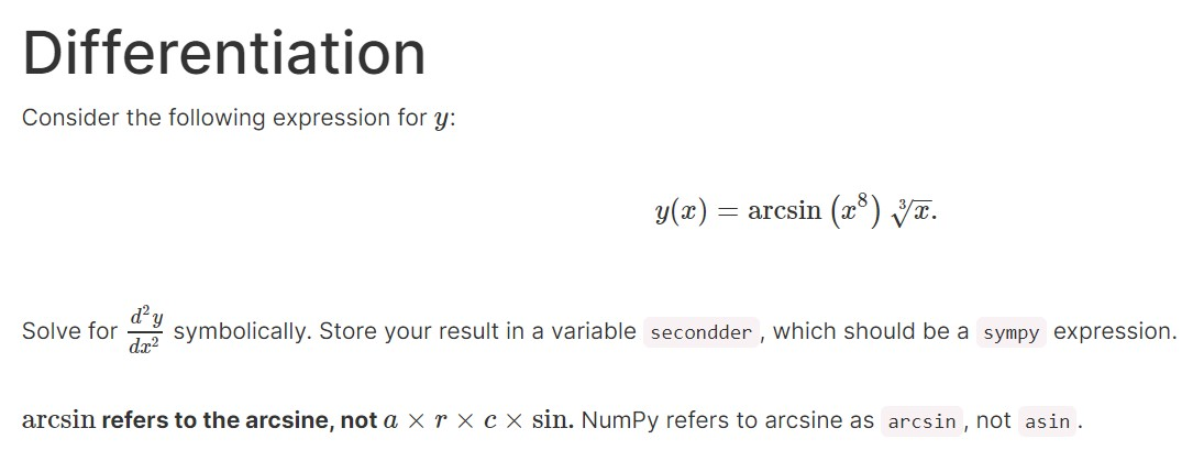 Solved Differentiation Consider the following expression for | Chegg.com