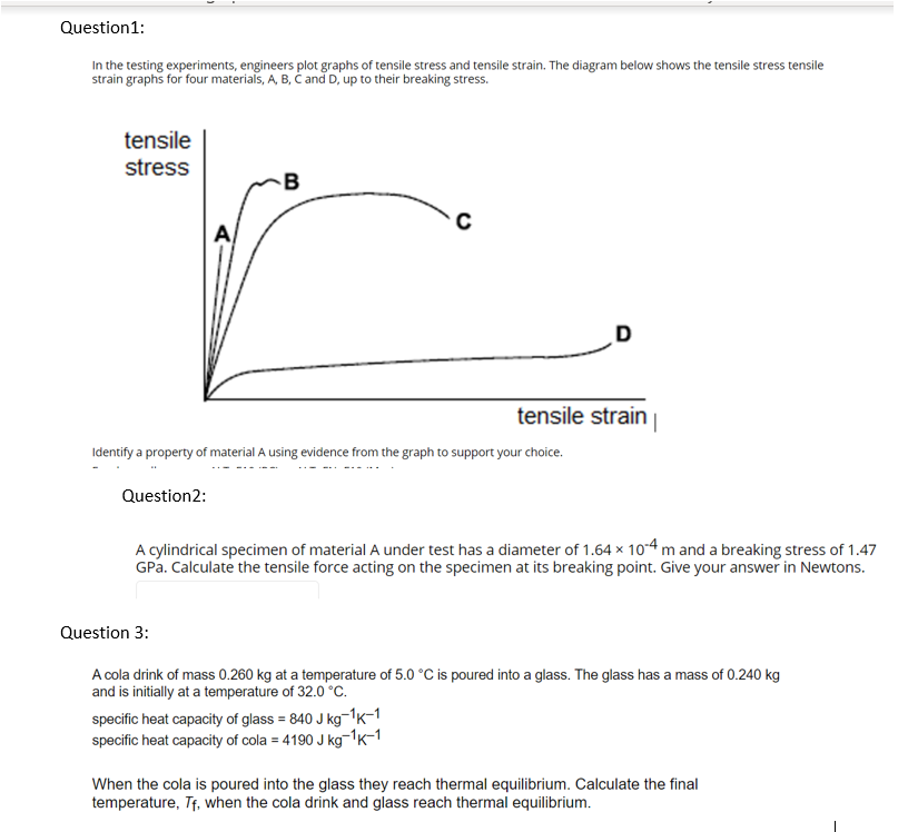 Solved Question 1: In the testing experiments, engineers | Chegg.com