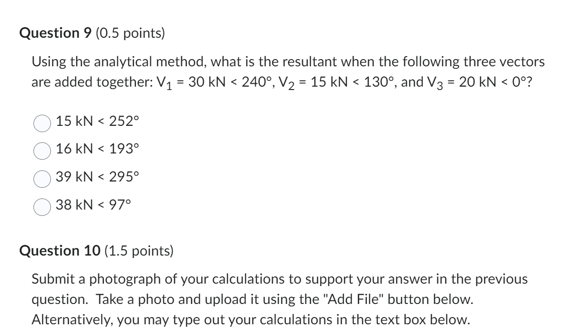 Solved Using the analytical method, what is the resultant | Chegg.com