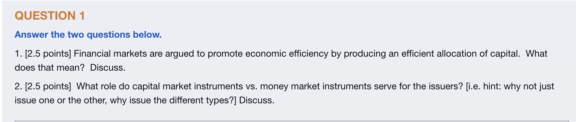 Solved QUESTION 1 Answer the two questions below. 1. [2.5 | Chegg.com