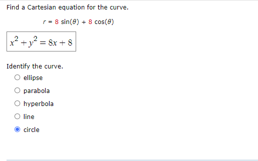 Solved Find a Cartesian equation for the curve. | Chegg.com