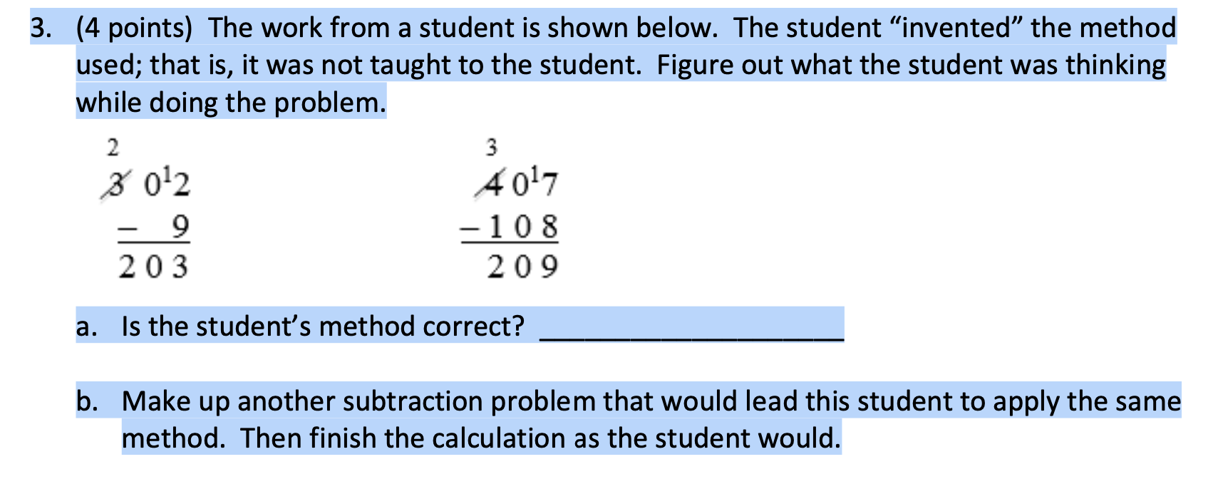 Solved ( 4 points) The work from a student is shown below. | Chegg.com