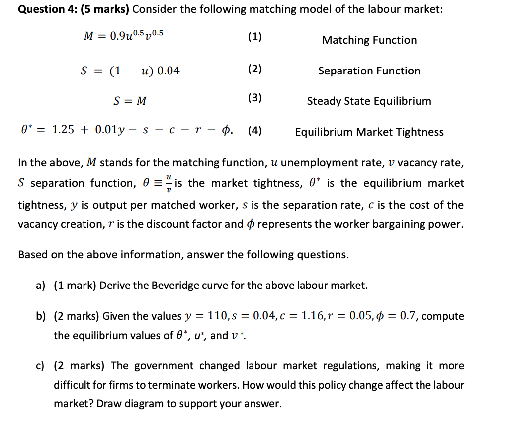 Solved Question 4: (5 marks) Consider the following matching | Chegg.com