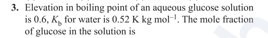 Solved Elevation in ﻿boiling point of an ﻿aqueous glucose | Chegg.com