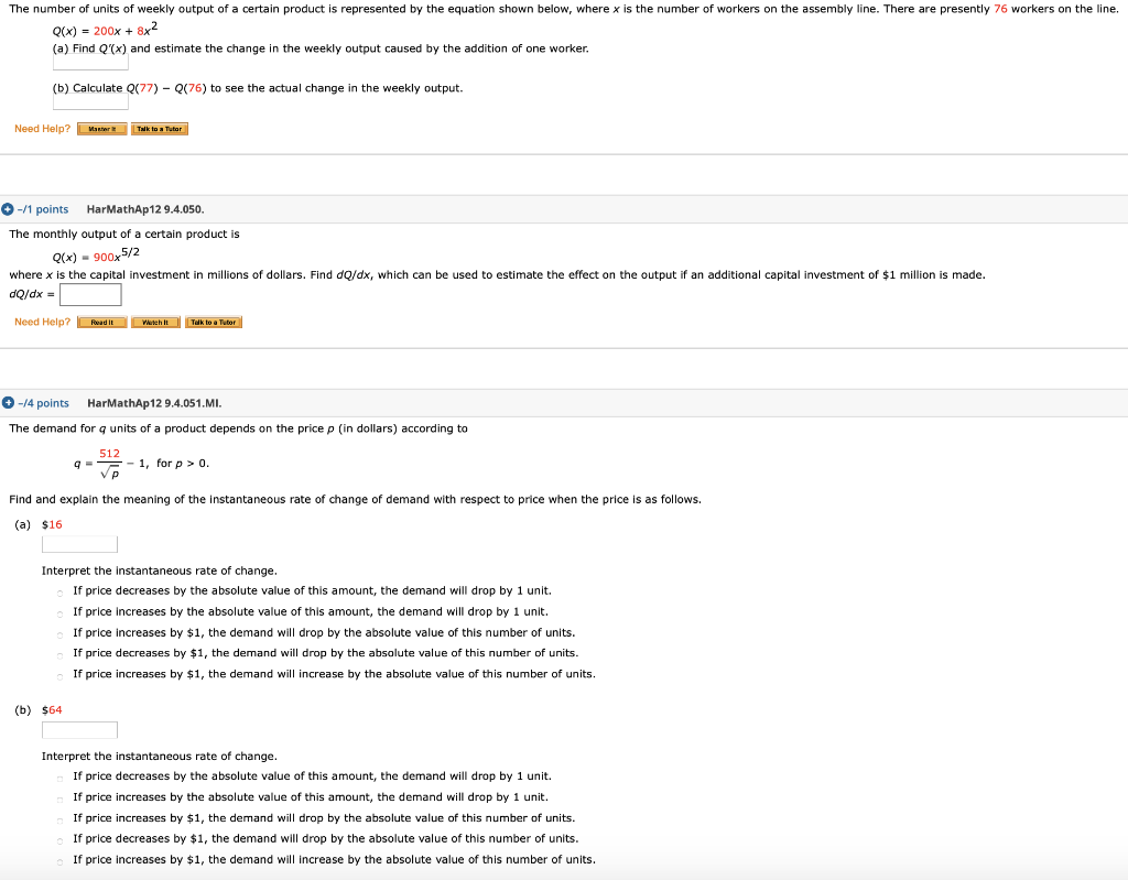Solved The number of units of weekly output of a certain | Chegg.com