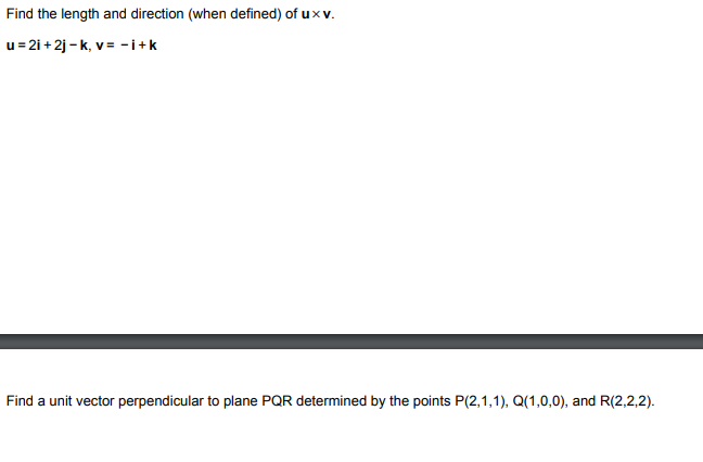 Solved Find the length and direction (when defined) of uxv. | Chegg.com