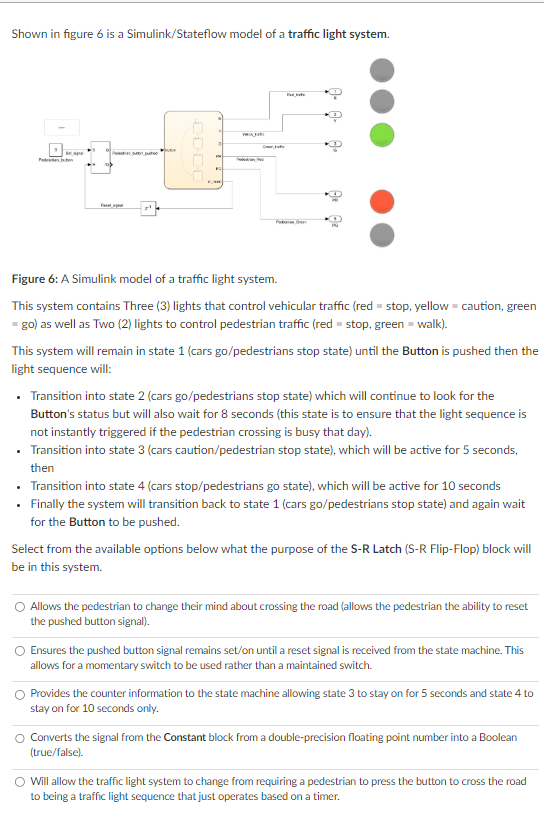 Solved Shown In Figure 6 Is A Simulink Stateflow Model Of A