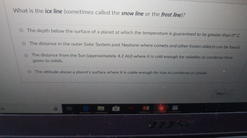 Frost Line Solar System