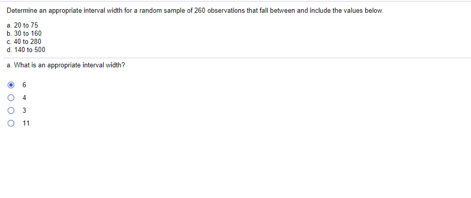 Solved Determine an appropriate interval width for a random | Chegg.com