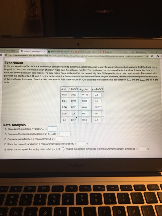 Solved Experiment In the lab we will use Vernier track and | Chegg.com