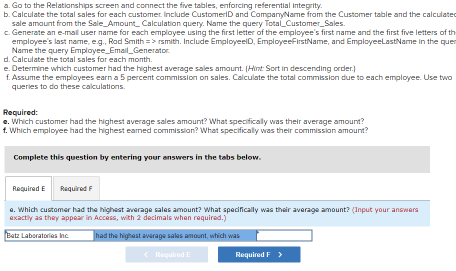 a. Go to the Relationships screen and connect the | Chegg.com
