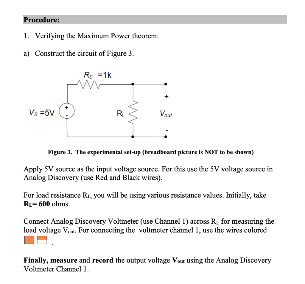 Solved Procedure: 1. Verifying the Maximum Power theorem: a) | Chegg.com
