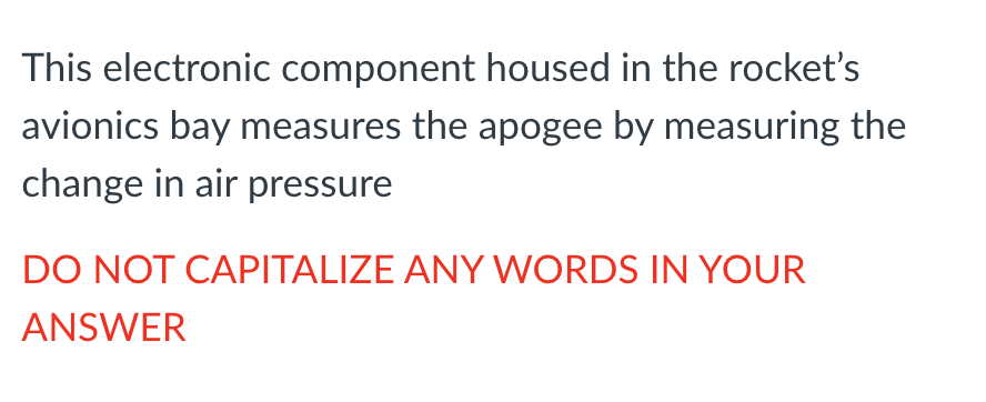 This prevents the rocket motor from being ejected by | Chegg.com