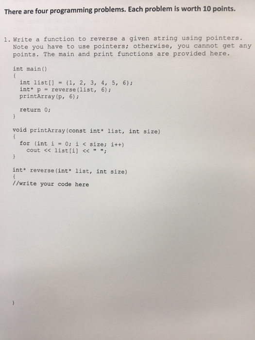 Solved There are four programming problems. Each problem is | Chegg.com