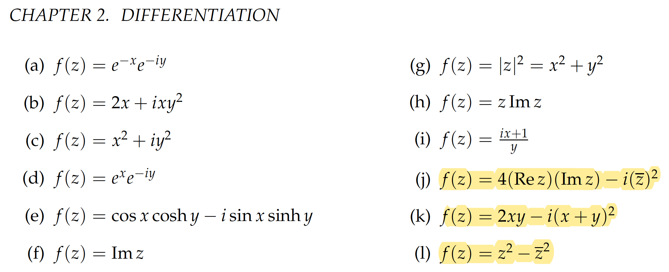 Solved Where are the following functions differentiable? | Chegg.com