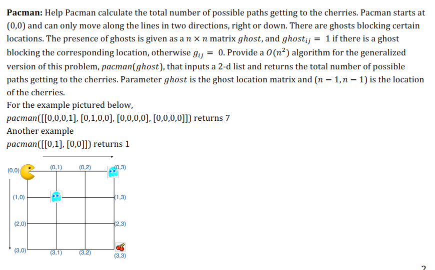 Solved Pacman: Help Pacman calculate the total number of | Chegg.com