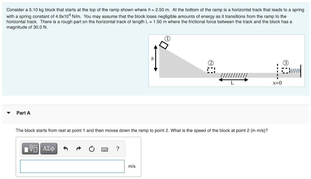 Solved Consider a 5.10 kg block that starts at the top of | Chegg.com