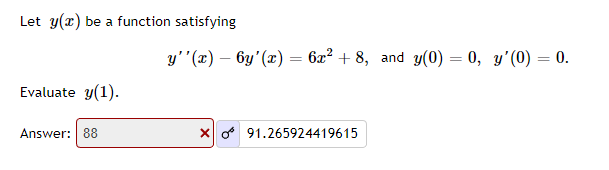 Solved Let y(x) be a function satisfying | Chegg.com