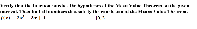 Solved Verify that the function satisfies the hypotheses of | Chegg.com