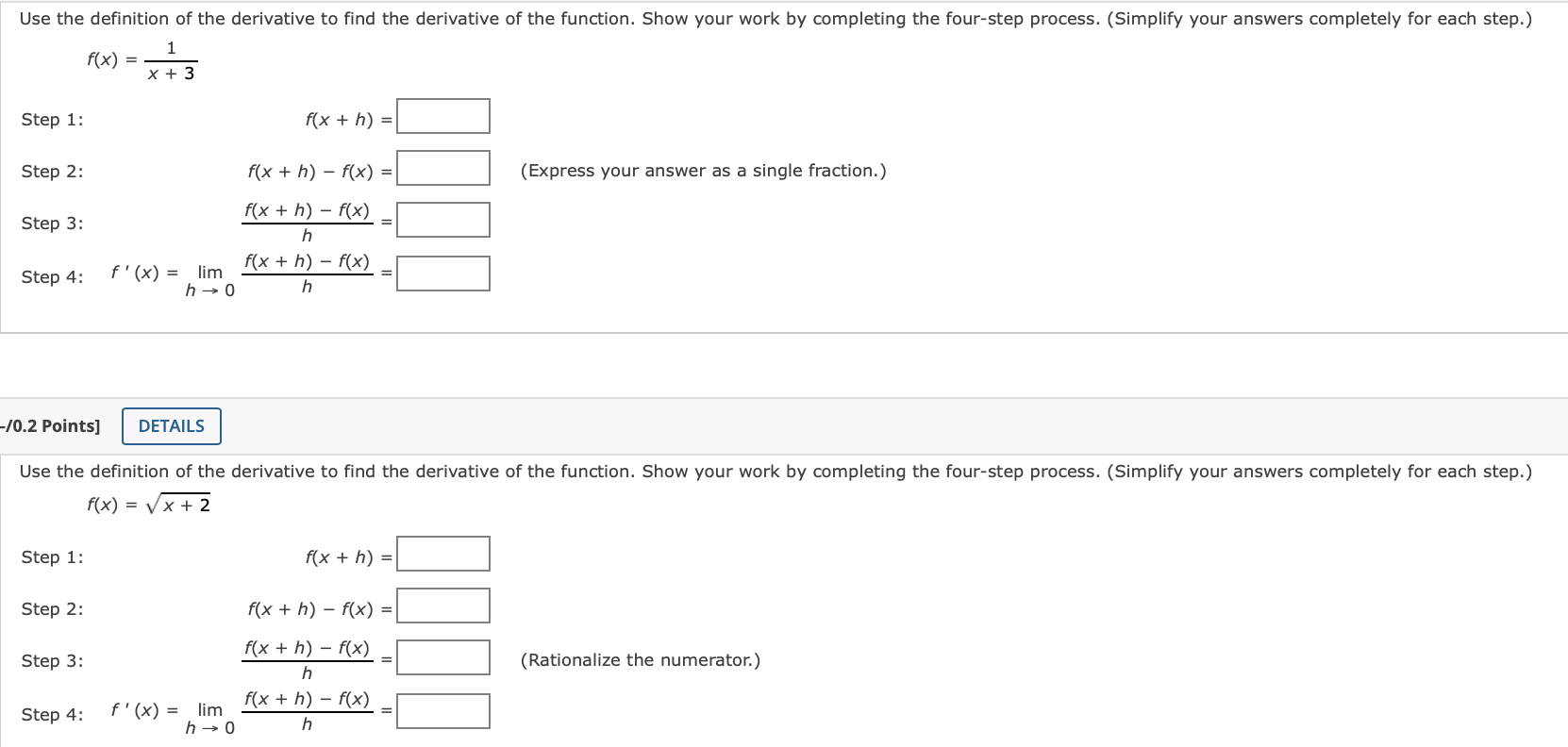 Solved Use the definition of the derivative to find the | Chegg.com