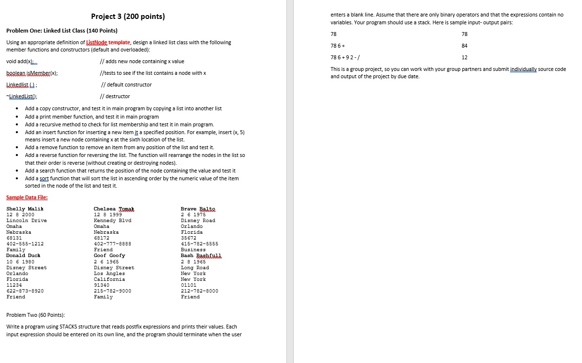 Solved Using an appropriate definition of ListNode template, | Chegg.com