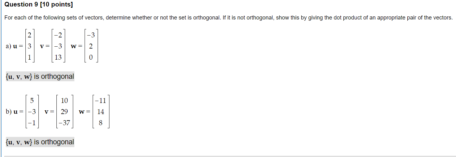 Solved Question 9 10 Points For Each Of The Following Sets Chegg