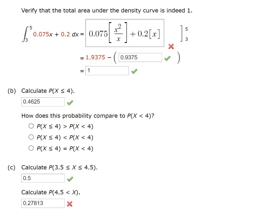 Solved Verify that the total area under the density curve is | Chegg.com