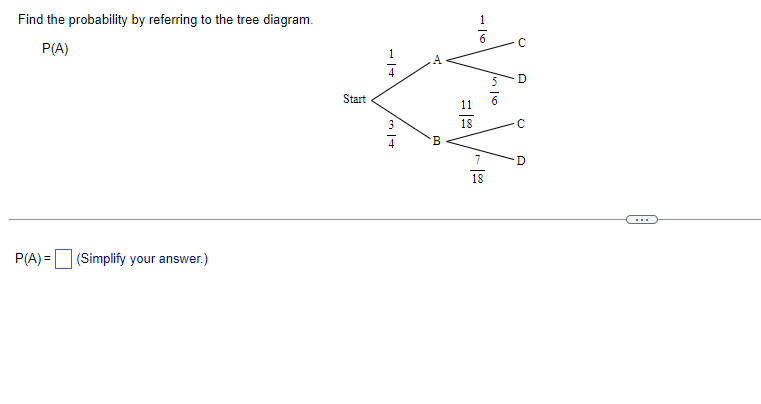 Solved Find the probability by referring to the tree | Chegg.com