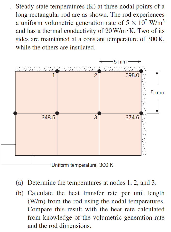Solved Steady-state temperatures (K) at three nodal points | Chegg.com