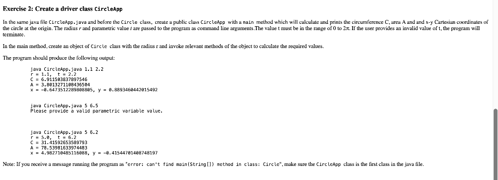 Solved Exercise 1: Implement the class Circle The Circle | Chegg.com Solved Exercise 1: Implement the class Circle The Circle | Chegg.com