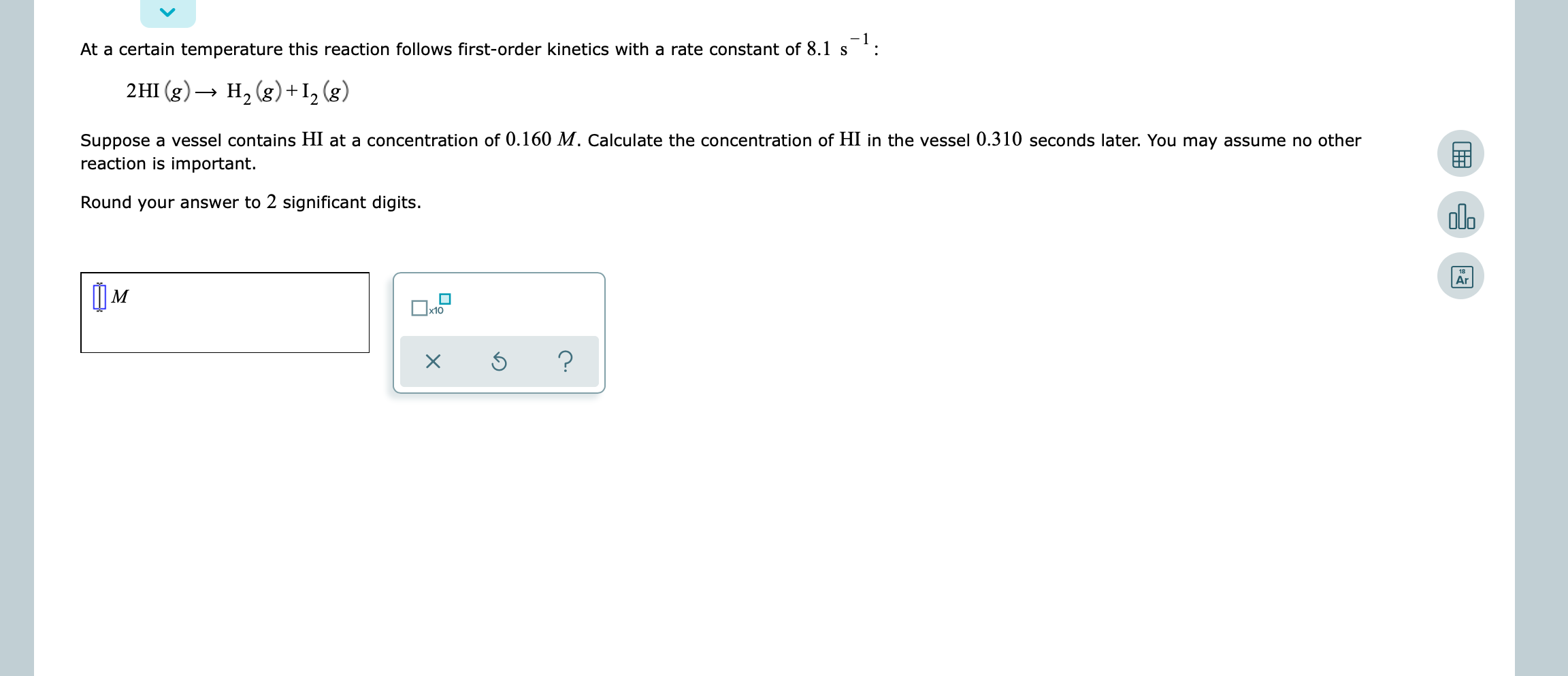 Solved At a certain temperature this reaction follows | Chegg.com