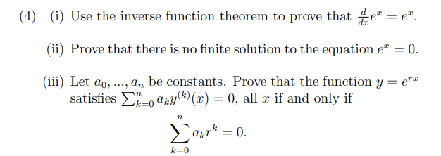 Solved 4 I Use The Inverse Function Theorem To Prove