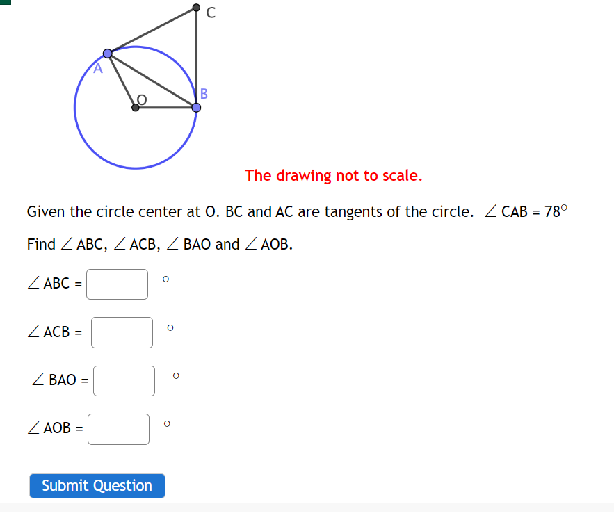 Solved The drawing not to scale.Given the circle center at | Chegg.com