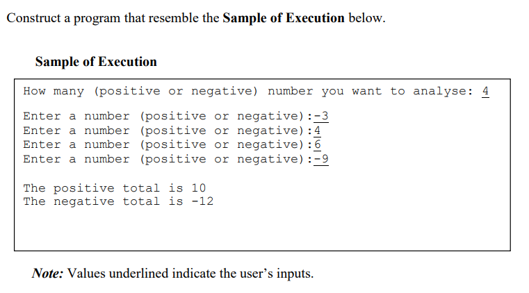 Solved Construct a program that resemble the Sample of | Chegg.com
