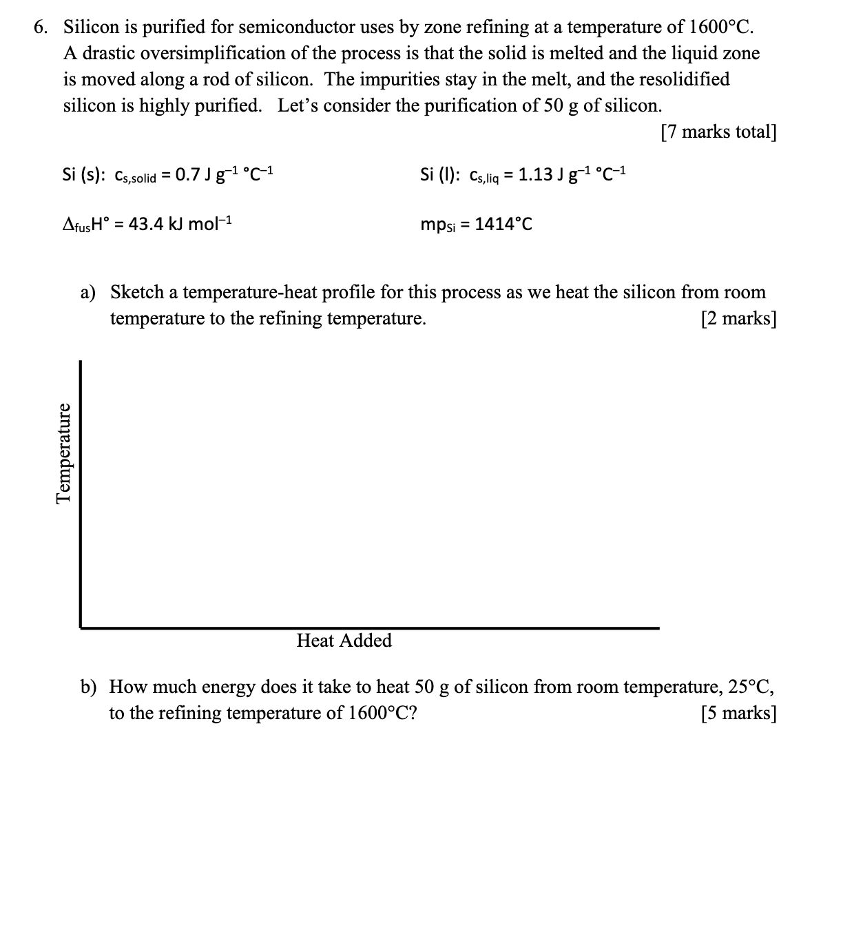 Solved Silicon is purified for semiconductor uses by zone | Chegg.com
