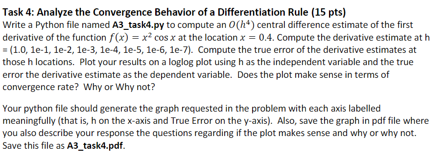 Solved Task 4: Analyze the Convergence Behavior of a | Chegg.com