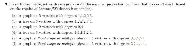 Solved 3. In each case below, either draw a graph with the | Chegg.com