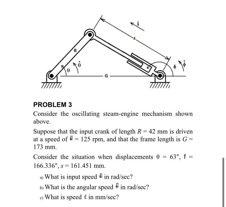 Solved Consider the oscillating steam-engine mechanism shown | Chegg.com