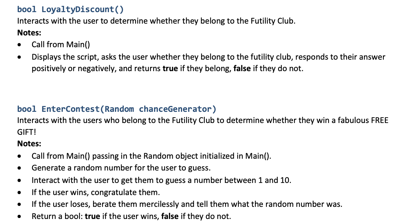 Solved C# I need help to recode my code into two methods, If | Chegg.com