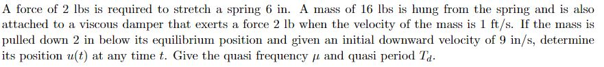 Solved Could you make sure to solve for the quasi frequency | Chegg.com