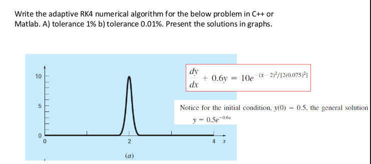 Solved Write The Adaptive Rk4 Numerical Algorithm For The
