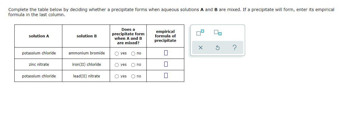 Solved Complete the table below by deciding whether a | Chegg.com