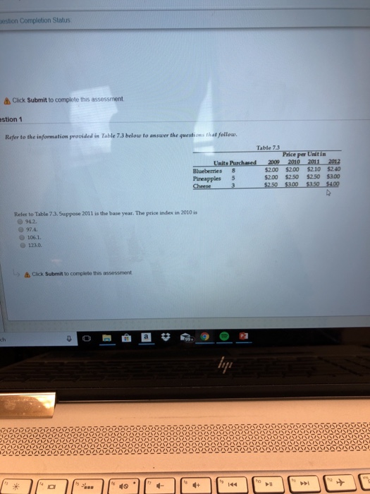 Solved estion Completion Status Click Submit to complete | Chegg.com